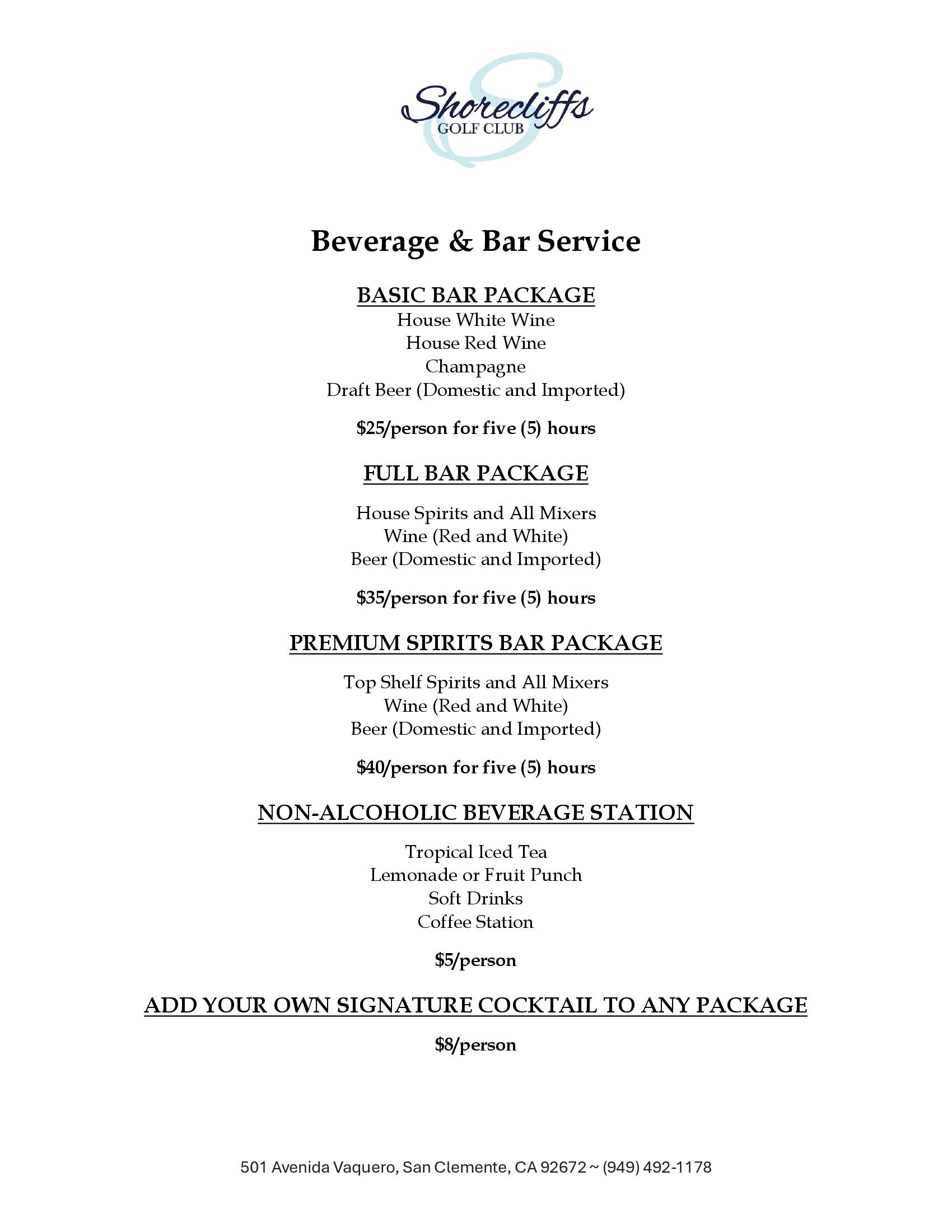 Beverage & Bar Service - 501 Restaurant & Bar